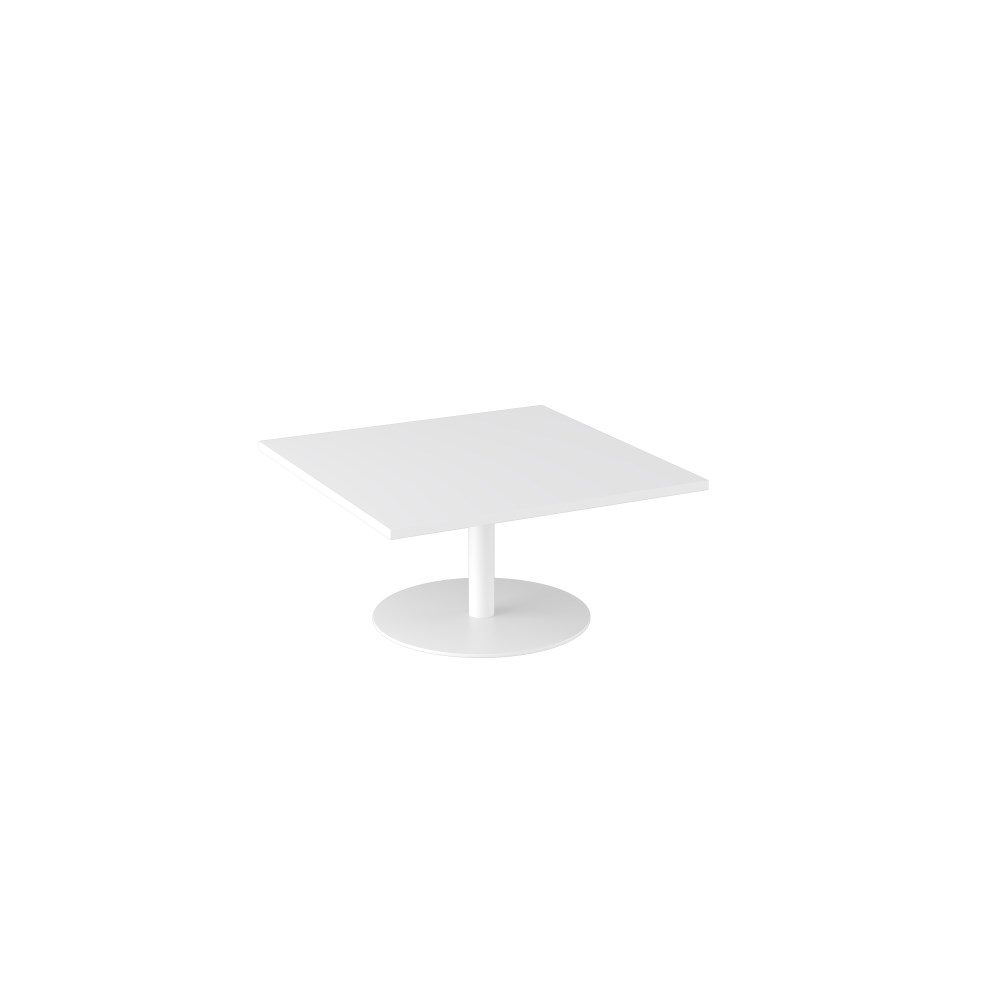 Office Furniture - OLG Disc Base Coffee Table 900W x 900D x 450mmH White Top White Base - Browns ...