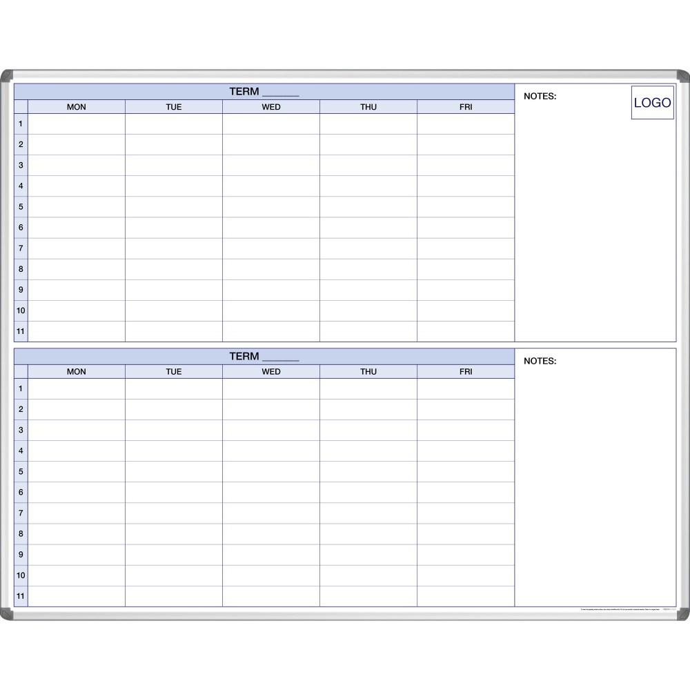 Whiteboards & Memo Boards - Visionchart Magnetic Stacked 2 Term School ...